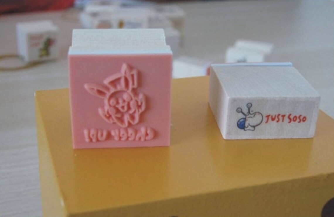 18 Pcs Cartoon Stamps Wooden Rubber Stamps English | Etsy