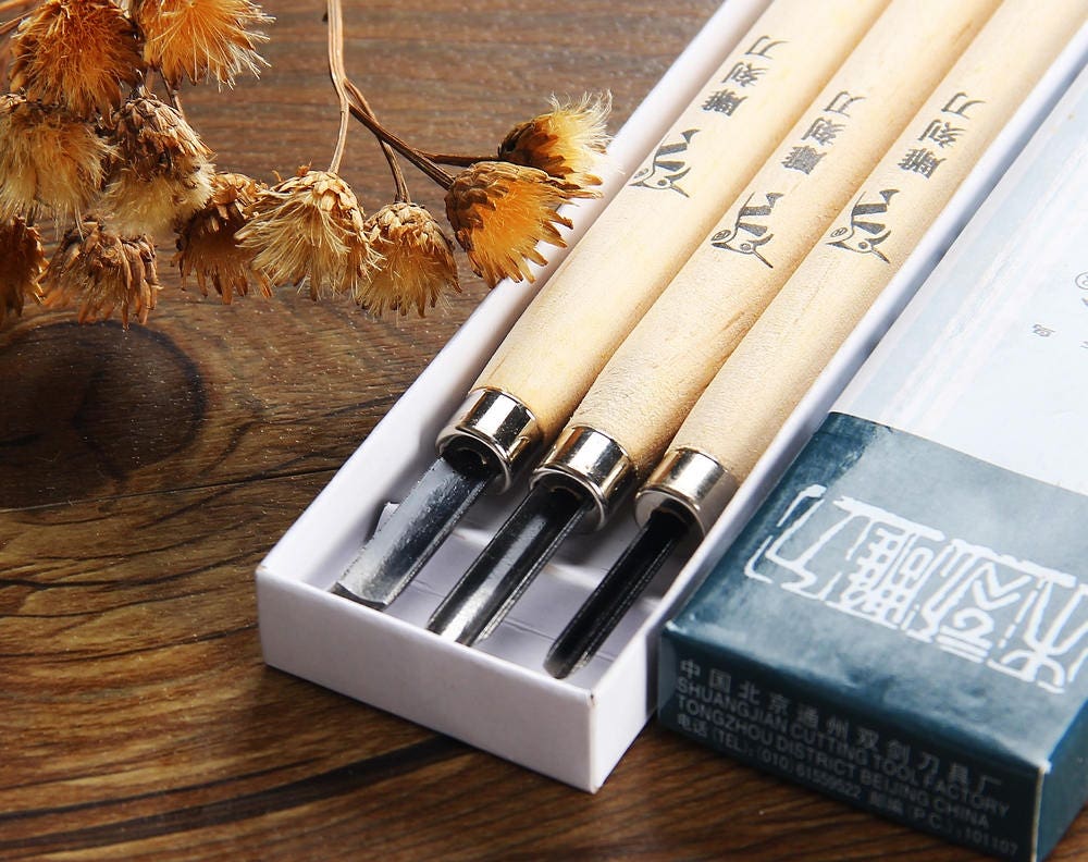 Metal Head Rubber Graver Set Carving Knife Carver 3 Pcs | Etsy