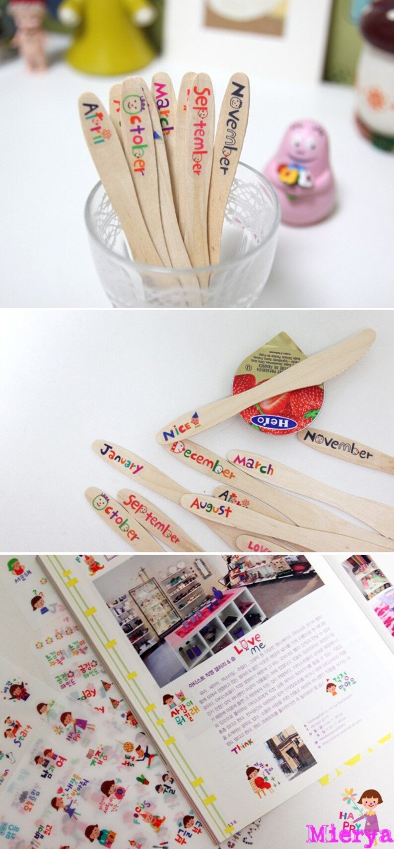 Korean Sticker Set Diary Sticker Deco Sticker 6 - Etsy