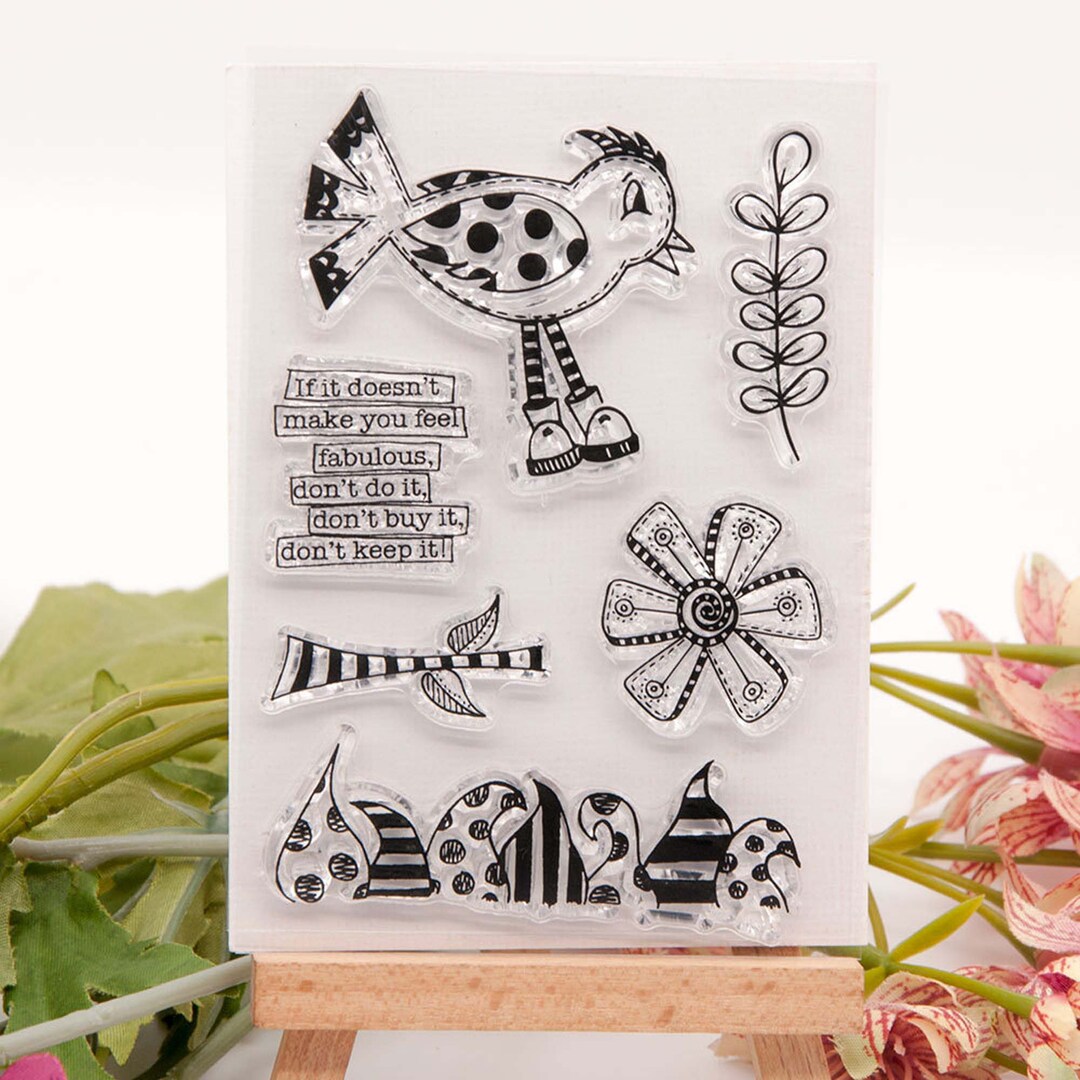 Bird Soft Rubber Stamp Transparent Silicone Stamp Deco Stamp - Etsy