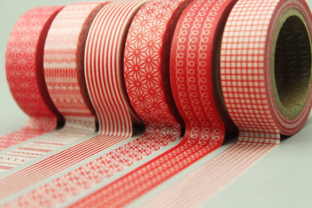 6 Rolls Washi Tapes - Japanese Washi Tape - Masking Tape - Deco Tape ...