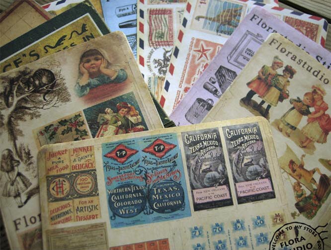 Vintage Sticker Set Paper Sticker Set Deco Sticker Set | Etsy