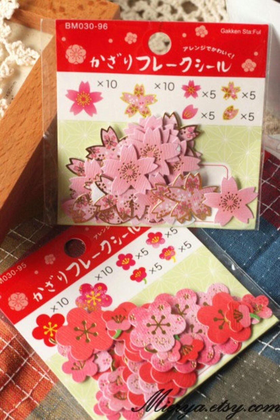 2 SETS Japanese Flower Stickers Diary Sticker Deco Stkcer - Etsy