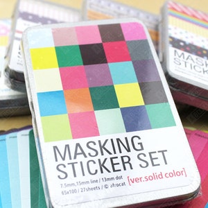 Masking Sticker Set Packed in Tin Case - Deco Sticker - Diary Stickers ...