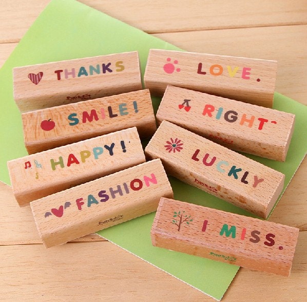 English Mood Stamp Set Rubber Stamp Korean Stamp Lace - Etsy