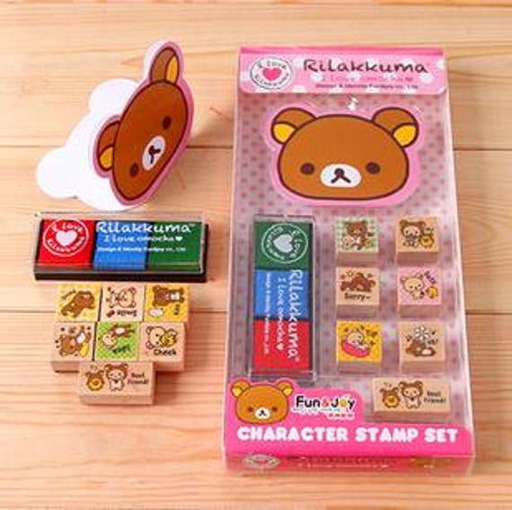 Character Stamp Setswith Ink Pads Korean Rubber Stamp | Etsy