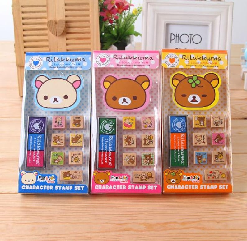 Character Stamp Setswith Ink Pads Korean Rubber Stamp | Etsy