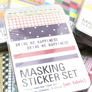 Masking Sticker Set Packed in a Tin Case - Deco Sticker - Diary Sticker ...