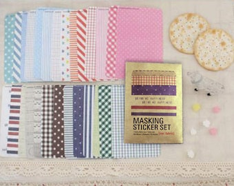 Masking Sticker Set Deco Stickers Paper Stickers 27 | Etsy