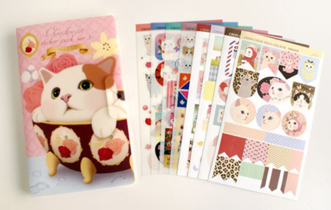 Choochoo Cat Sticker Pack Ver 3 Deco Sticker Korean - Etsy