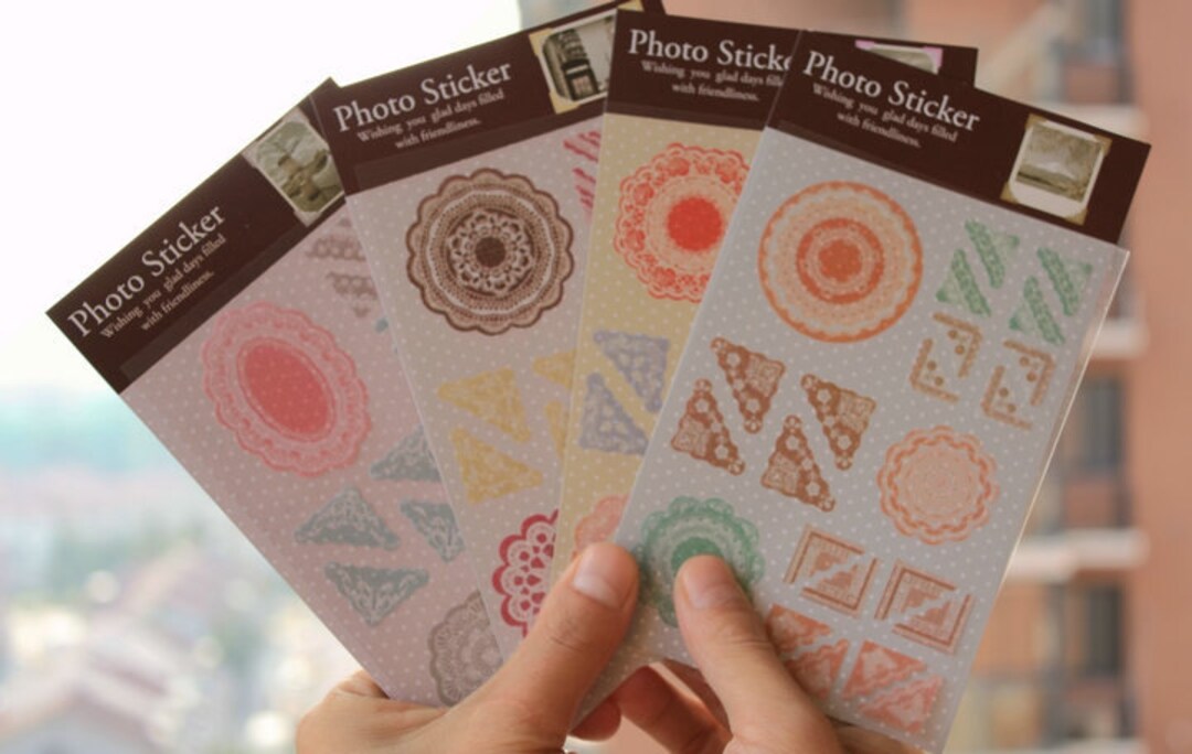 Korean Photo Sticker Set Lace Sticker Transparent Sticker - Etsy