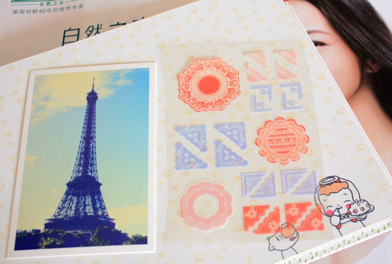 Korean Photo Sticker Set Lace Sticker Transparent Sticker | Etsy