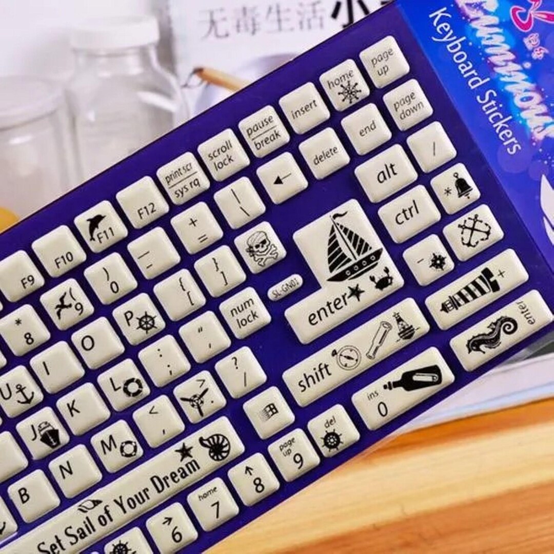 1 Sheet Luminous 3D Foam Keyboard Sticker Keyboard Decals Sticker ...