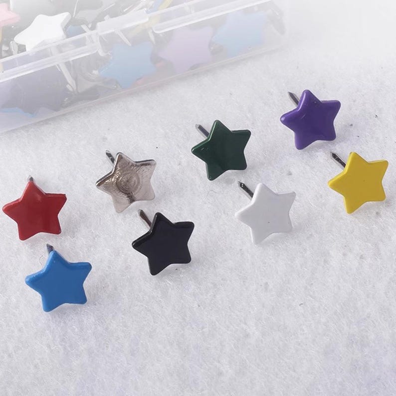 100pcs Metal Push Pin, Flat-head Pushpins, Creative Star Push Pins ...