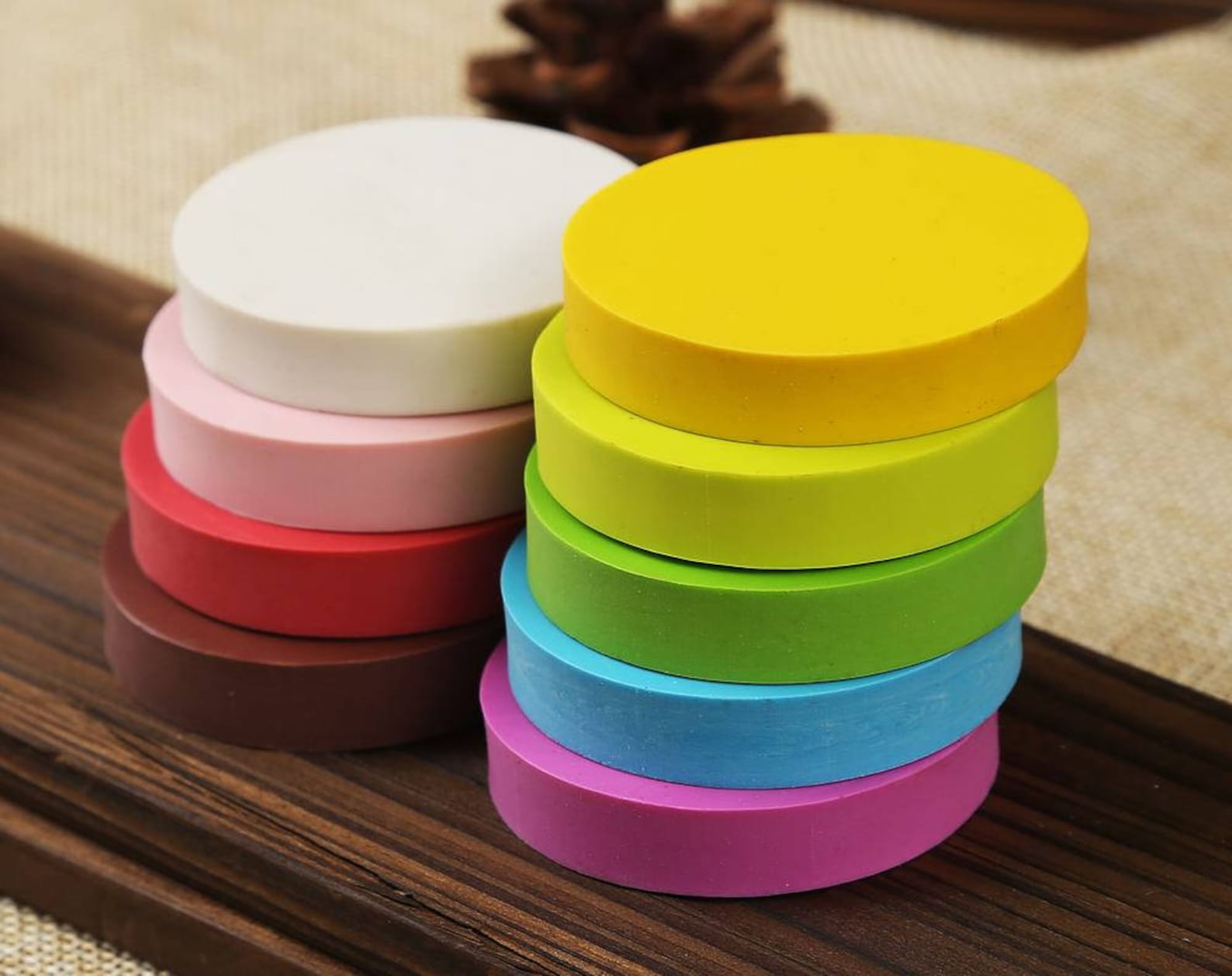 Colorful Round Rubber Block DIY Rubber Stamp Handcraft | Etsy