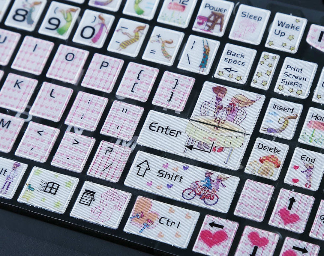 Vein Fingerprint Proof Keyboard Sticker With Lovers DIY 3D Desktop ...