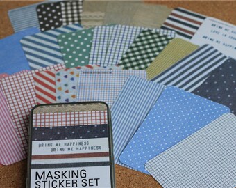 Masking Sticker Set Packed in Tin Case Deco Sticker Diary | Etsy
