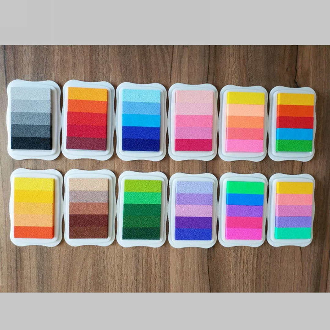 Five Colors Gradient Stamp Ink Pad - Diary Inkpad - Rainbow Deco Stamp ...