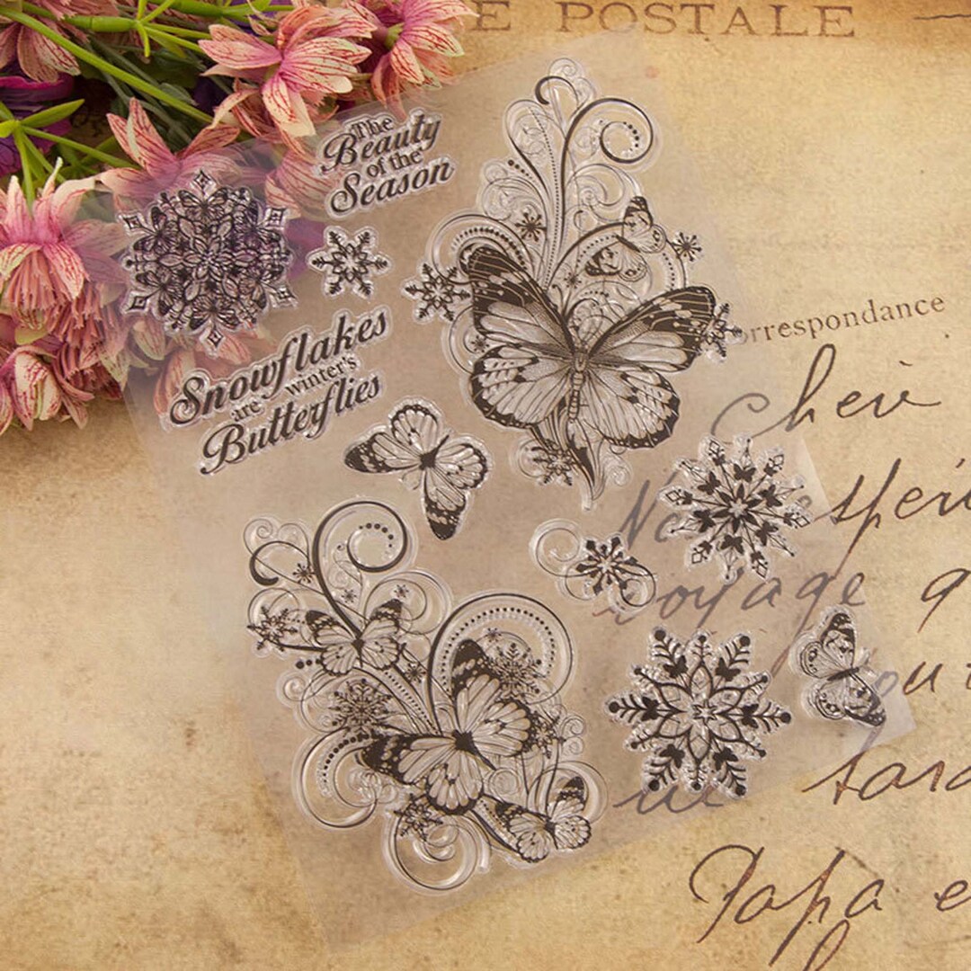 Butterfly Clear Stamp Transparent Silicone Stamp for DIY Planner ...