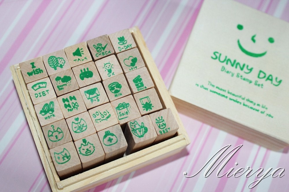 20% OFF 1 Cases Diary Stamps Rubber Stamp Set Deco Stamp | Etsy