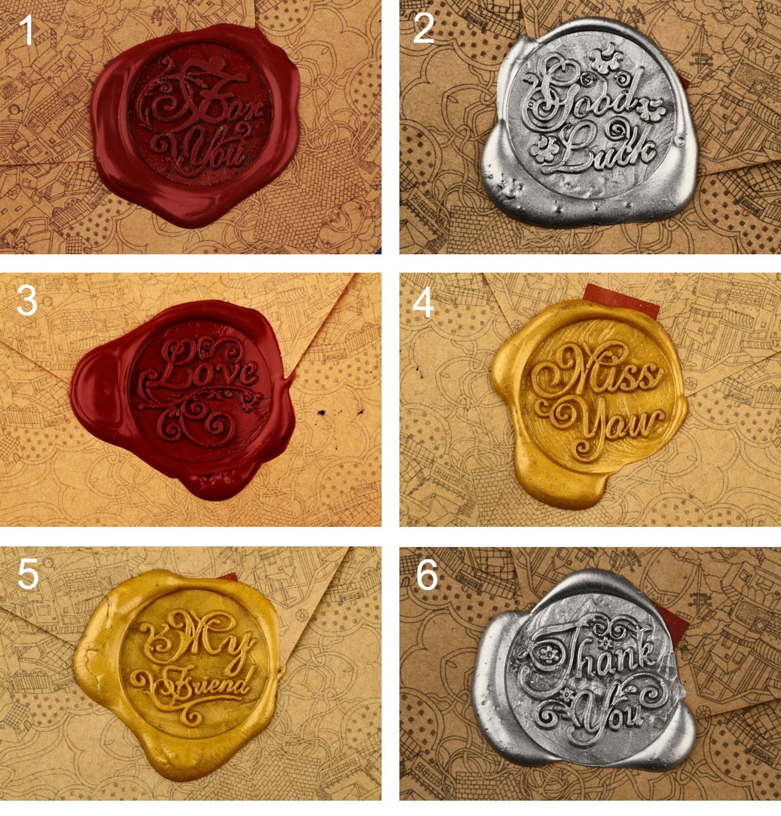 Vintage-style Greetings Wax Seal Stamp Set Sealing Wax Seal | Etsy