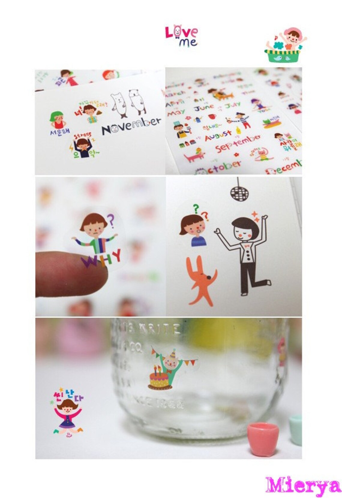 Korean Sticker Set Diary Sticker Deco Sticker 6 - Etsy