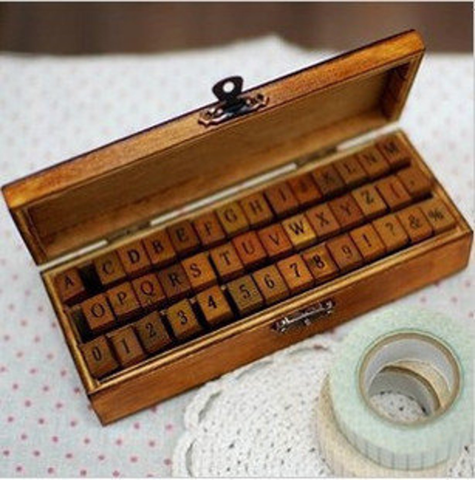 Antique Stamp Set Wooden Rubber Stamps Alphabet and Number | Etsy