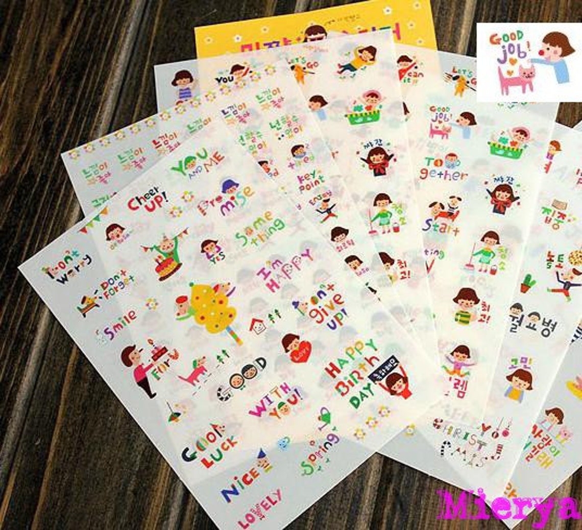 Korean Sticker Set Diary Sticker Deco Sticker 6 - Etsy