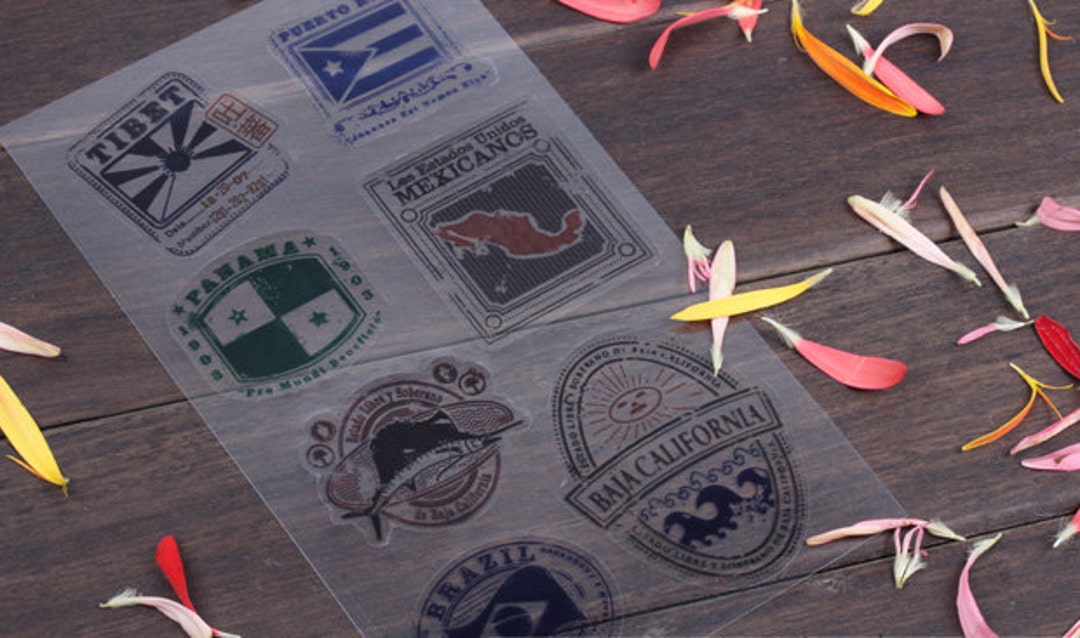 1 Sheet Vintage Postmark Sticker Transparent Sticker Diary Sticker ...