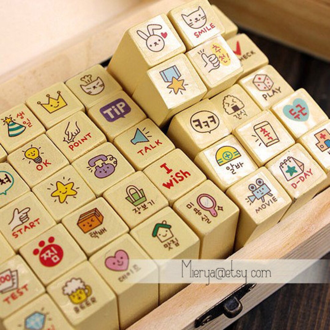 Korean Diary Stamp Set Rubber Stamp Deco Stamp Toto Ver - Etsy