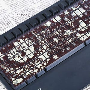Vein Fingerprint Proof Keyboard Sticker With Feet DIY 3D Desktop ...