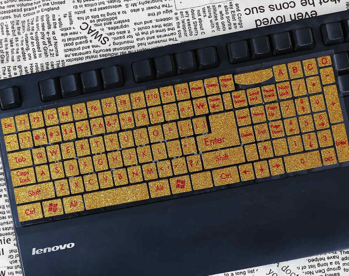 Glitter Keyboard Sticker DIY 3D Desktop Keyboard Decal Common - Etsy