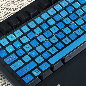 Solid Blue Epoxy Keyboard Sticker DIY 3D Desktop Keyboard Decal Common ...