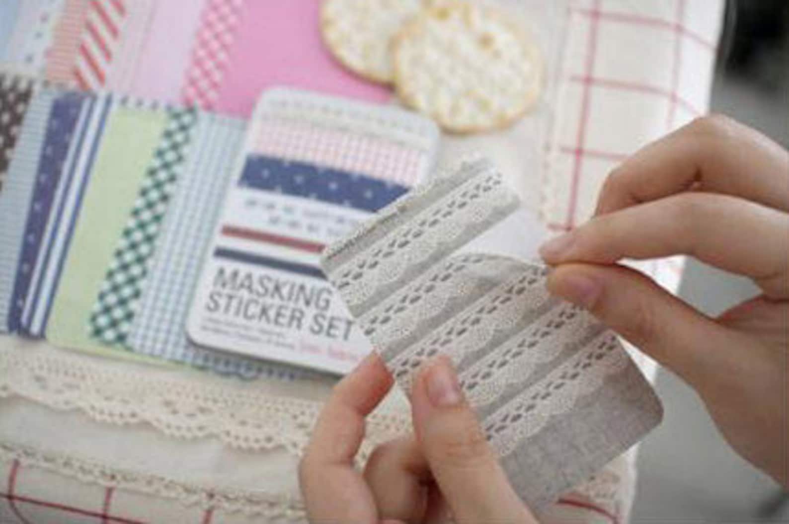 Masking Sticker Set Deco Stickers Paper Stickers 27 | Etsy