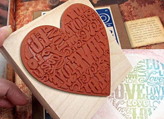 Super Size Love Heart Stamp Wooden Rubber Stamp Diary | Etsy