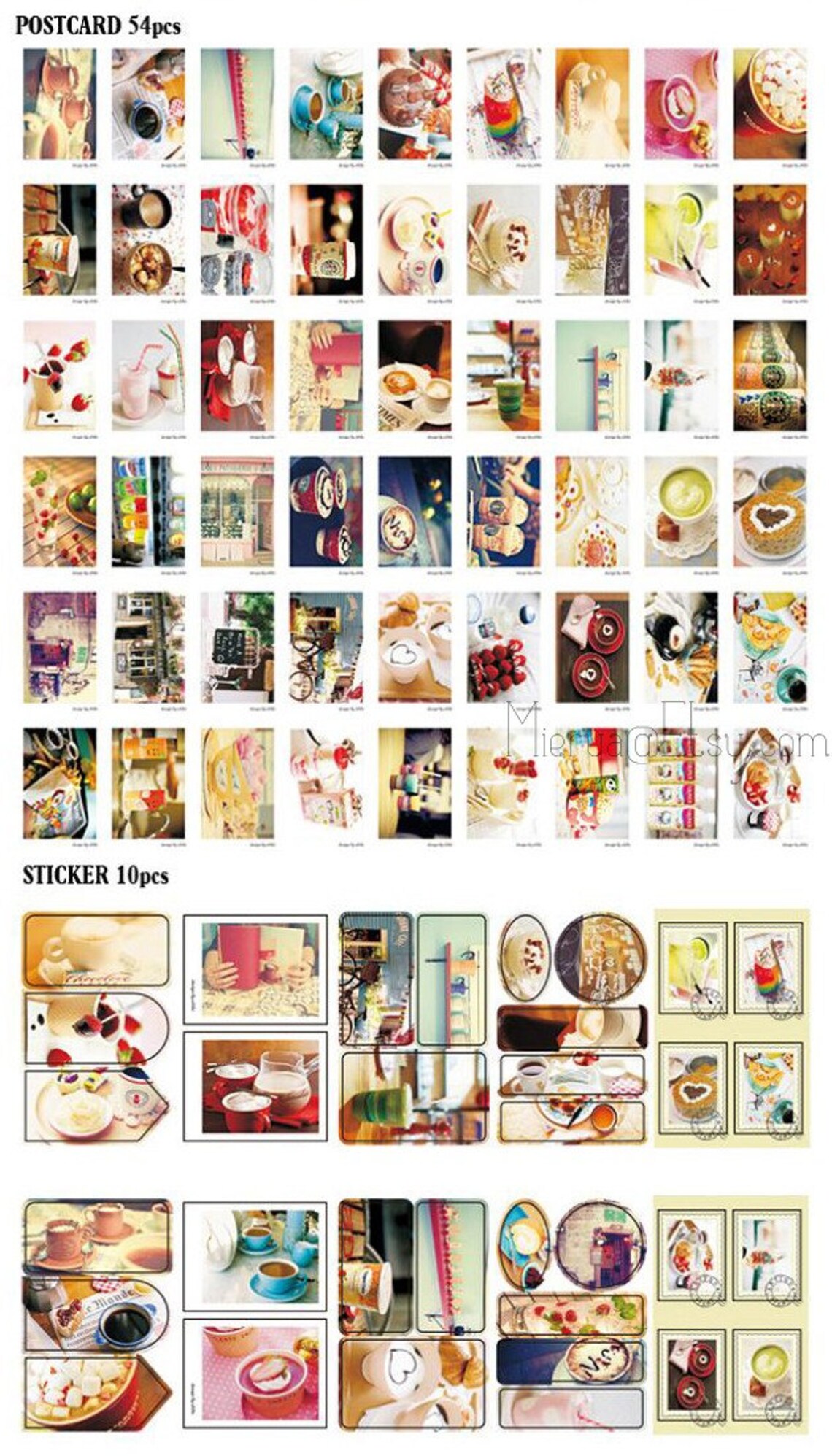 Refreshments Series Postcards and Stickers with Tin Box | Etsy