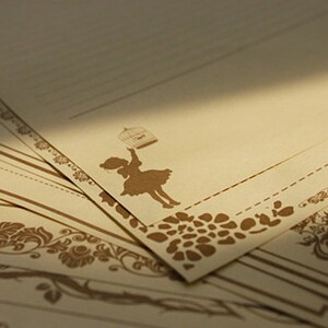 8 Sheets Vintage Style Copper Printing White Writing Paper - Stationery ...