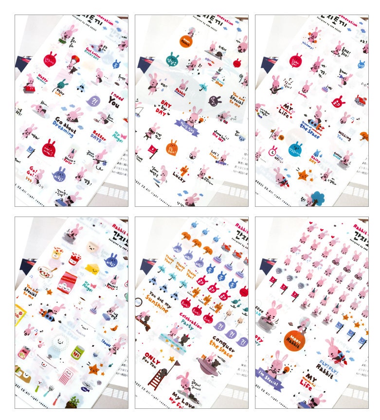 Rabbit Generation Deco Sticker Transparent Sticker DIY | Etsy