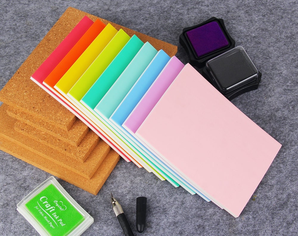 9 Pcs Rubber Block SET DIY Layer Rubber Blocks Rainbow | Etsy