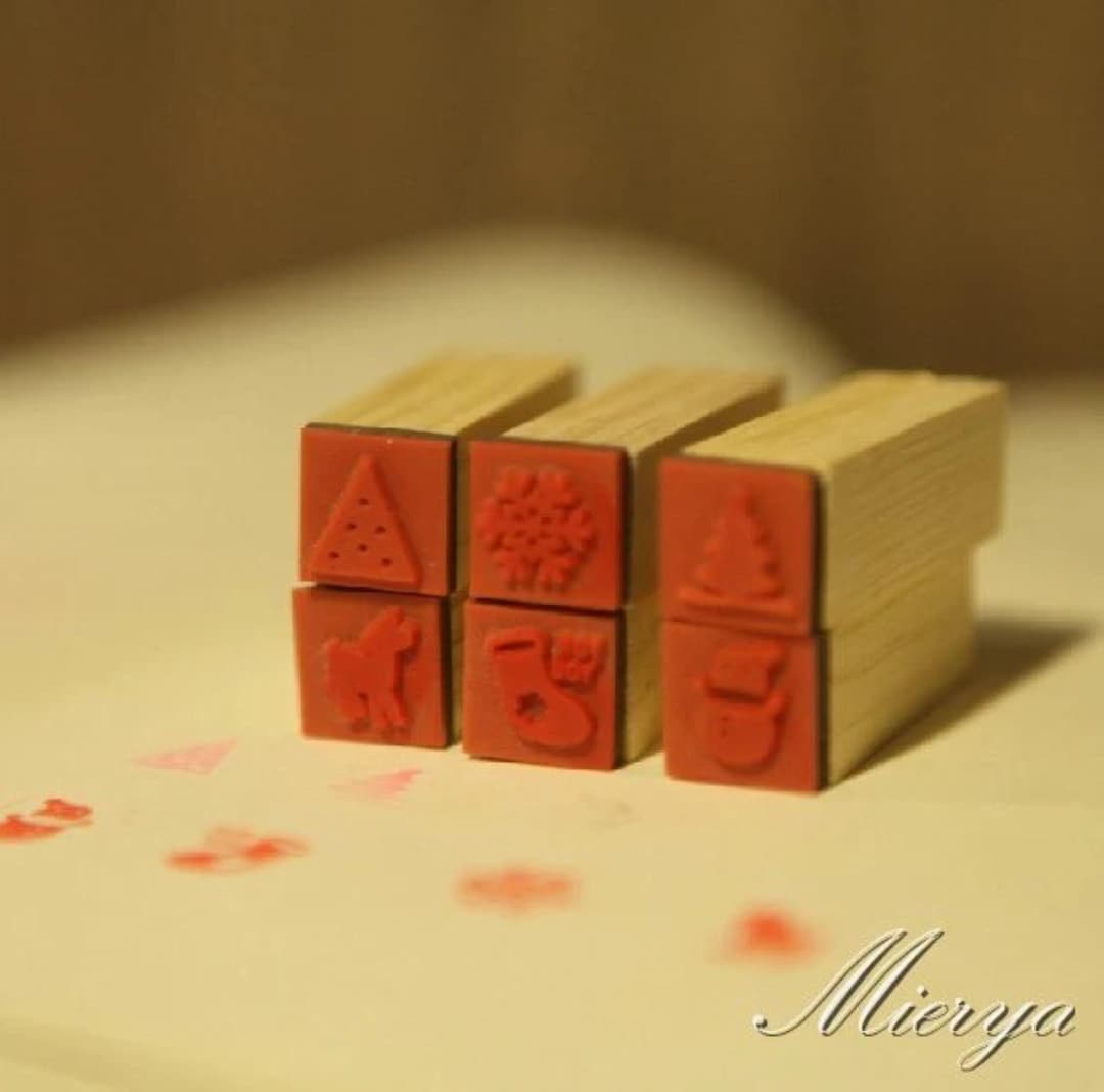 Christmas Rubber Stamp Set: Korean Deco Stamps, 6 Pcs - Etsy