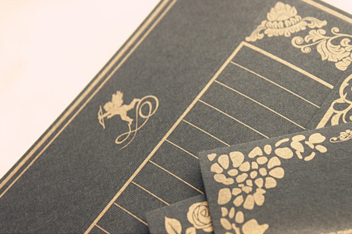 8 Sheets Vintage Style Gold Printing Black Writing Paper - Etsy