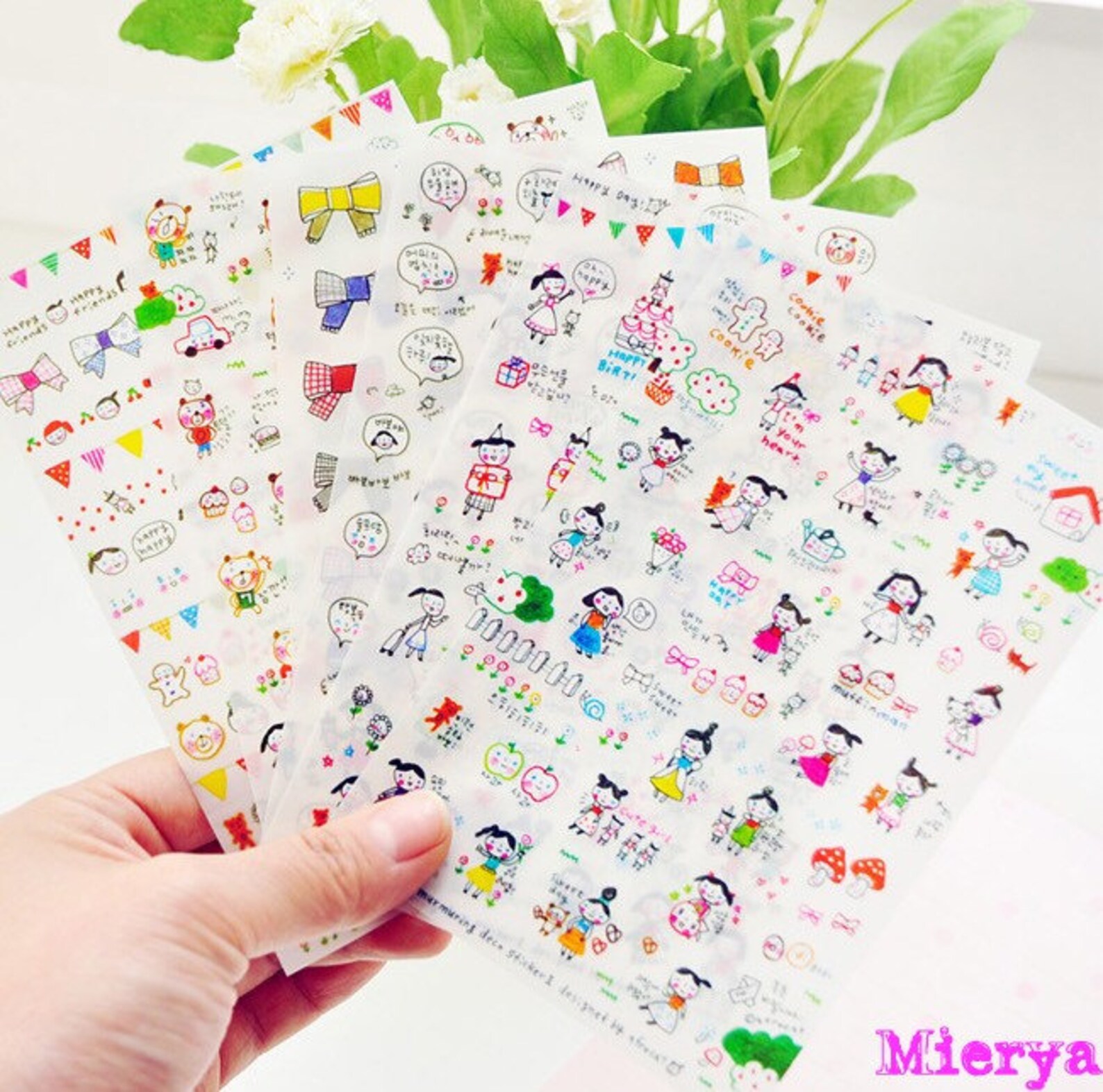 Korean Girl Sticker Set Diary Sticker Deco Sticker - Etsy