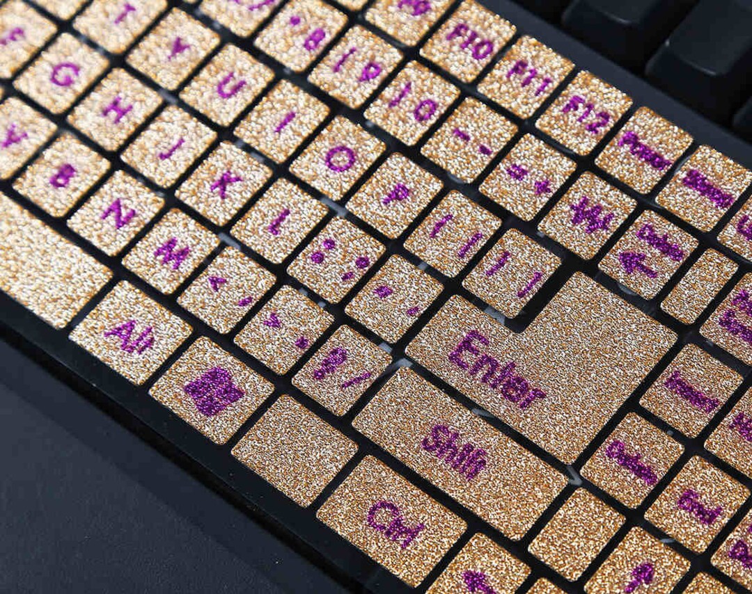 Glitter Keyboard Sticker DIY 3D Desktop Keyboard Decal Common Use ...