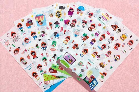 Little Red Riding Hood Sticker PET Sticker Deco Diary Korean | Etsy