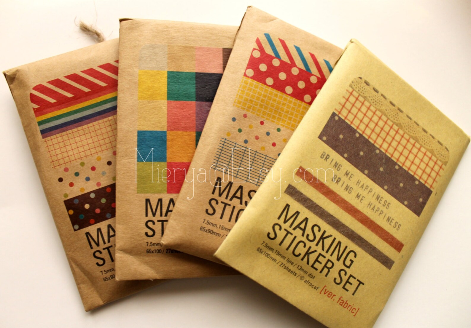 Masking Sticker Set Deco Sticker Set Paper Stickers 4 - Etsy