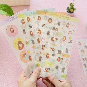 Korean Girl Sticker Set Diary Sticker Deco Sticker iPhone Sticker ...