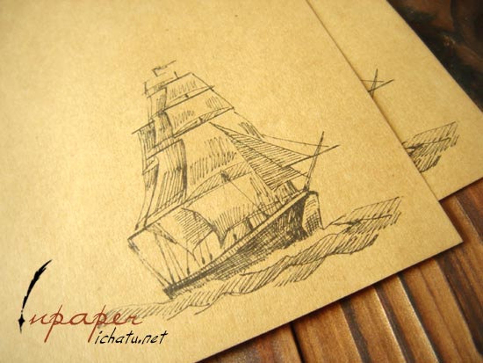 8 Sheets Vintage Style Old Ships Brown Writing Paper - Etsy