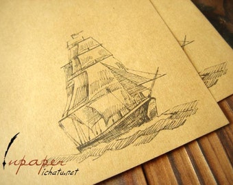 8 Sheets Vintage Style Brown Writing Paper Stationery | Etsy