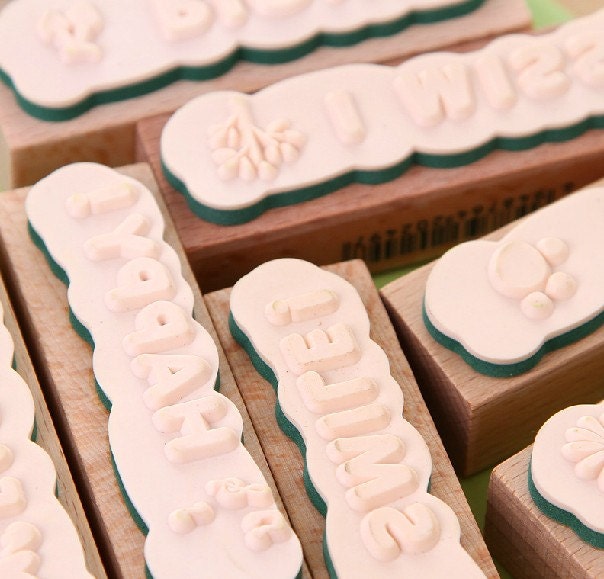 English Mood Stamp Set Rubber Stamp Korean Stamp Lace - Etsy