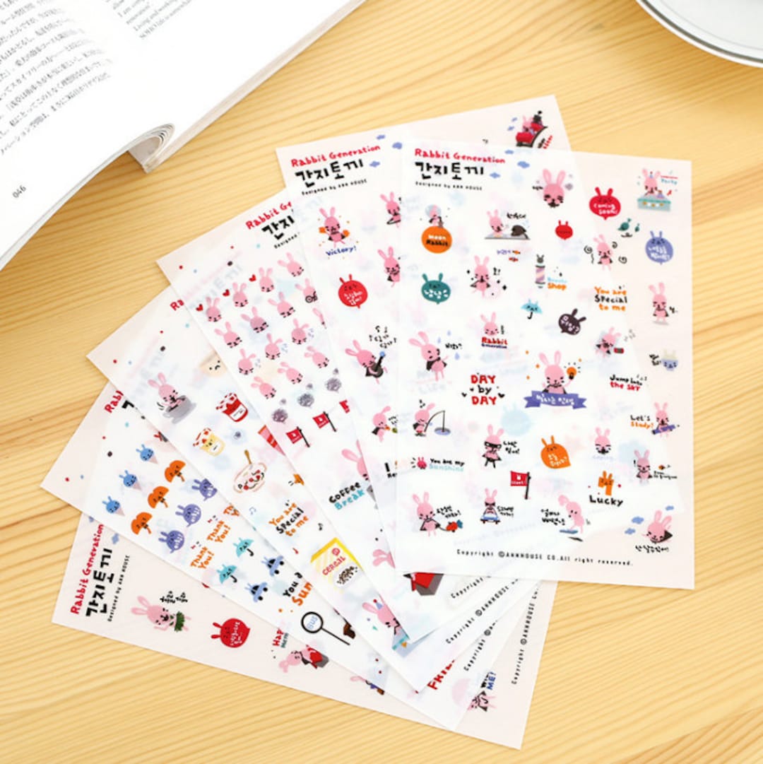 Rabbit Generation Deco Sticker Transparent Sticker DIY Sticker Diary ...